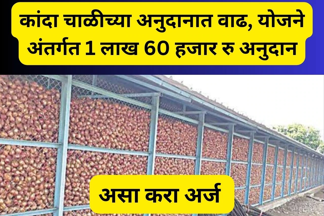 कांदा चाळीच्या अनुदानात वाढ, आता कांदा चाळ योजने अंतर्गत 1 लाख 60 हजार ...